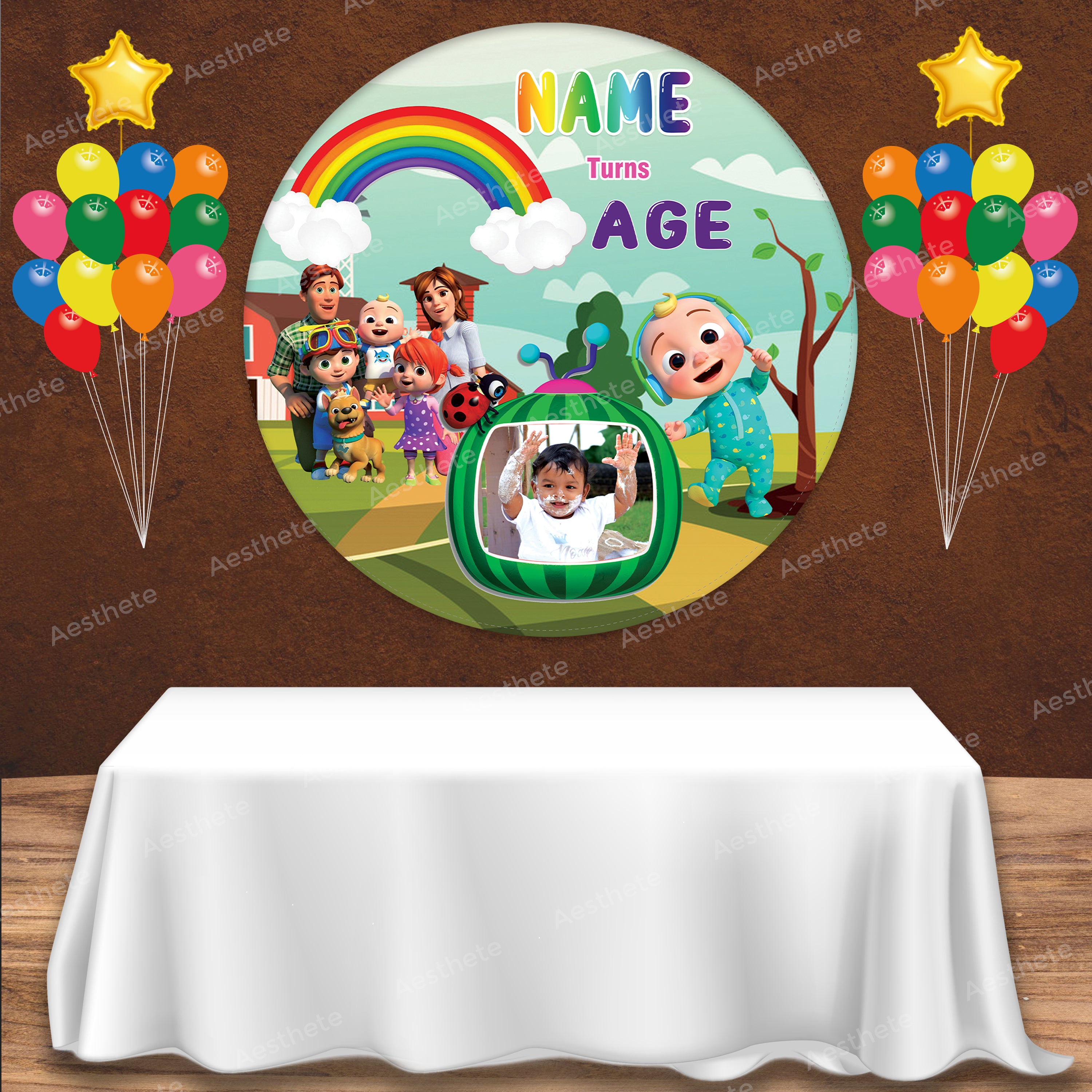 Cocomelon 3 Popup Backdrop – Aesthete Decor LLP